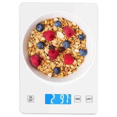 Food Kitchen Scale, Weight Grams and Oz, LED Backlit Display, Stainless ...