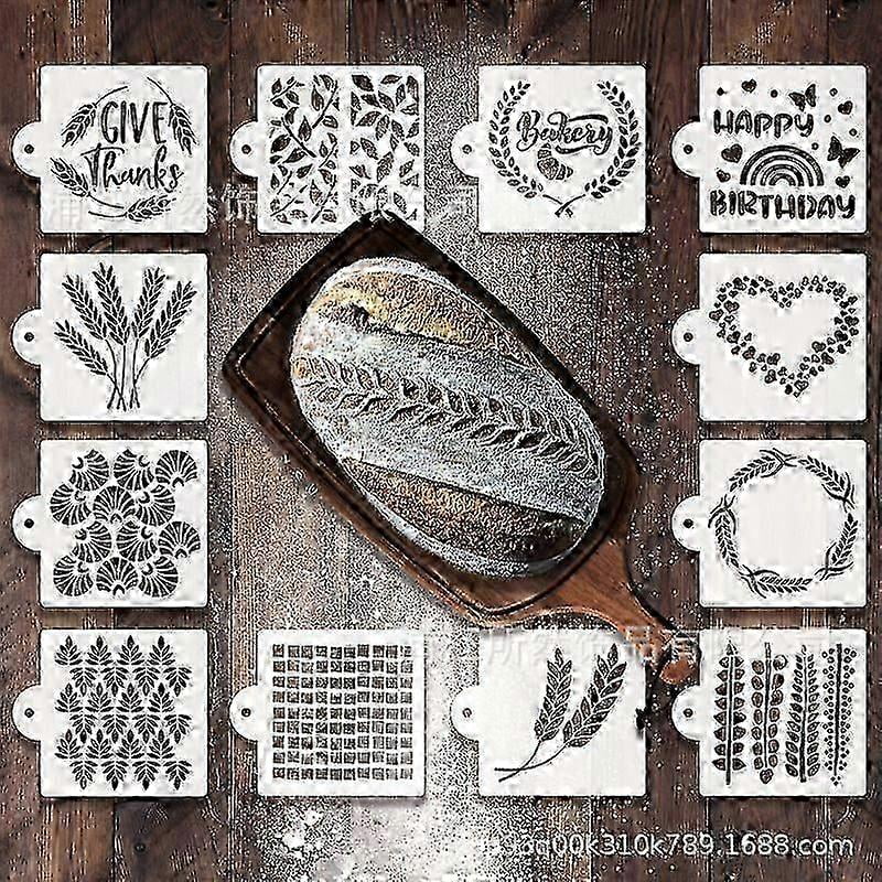 12PCS Bread Stencils Artisan Baking Stencils Cake Pie Stencils Cookie ...