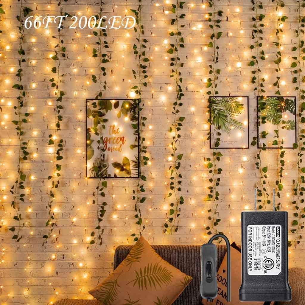 Ydfdwe Fairy Lights Plug In string Lights For Bedroom 66ft 200 D Twinkle Lights Outdoor aesthetic Room Decor Cute Things For Teen Girls warm White 200