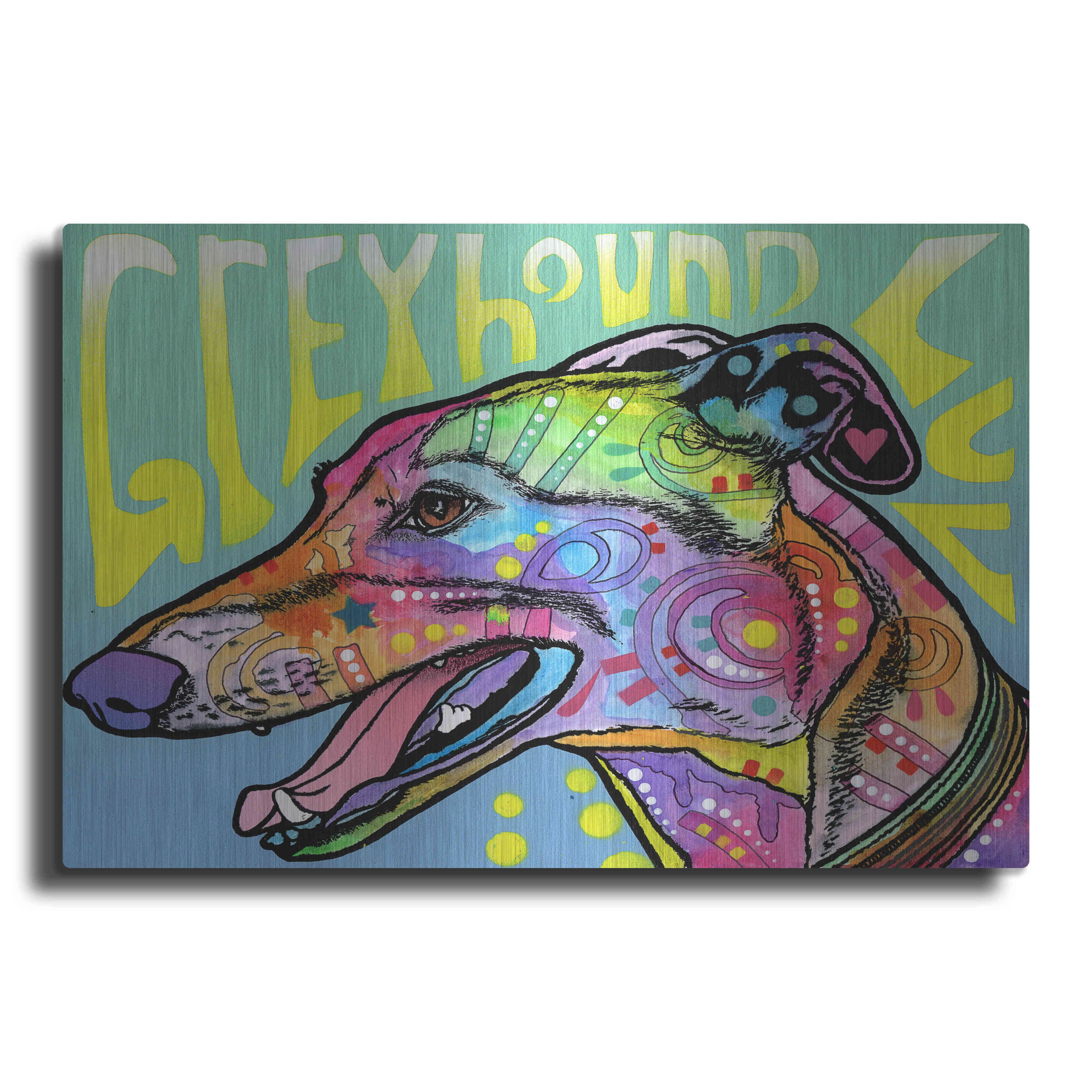 Luxe Metal Art 'Greyhound Luv' by Dean Russo, Metal Wall Art, 36"x24 ...