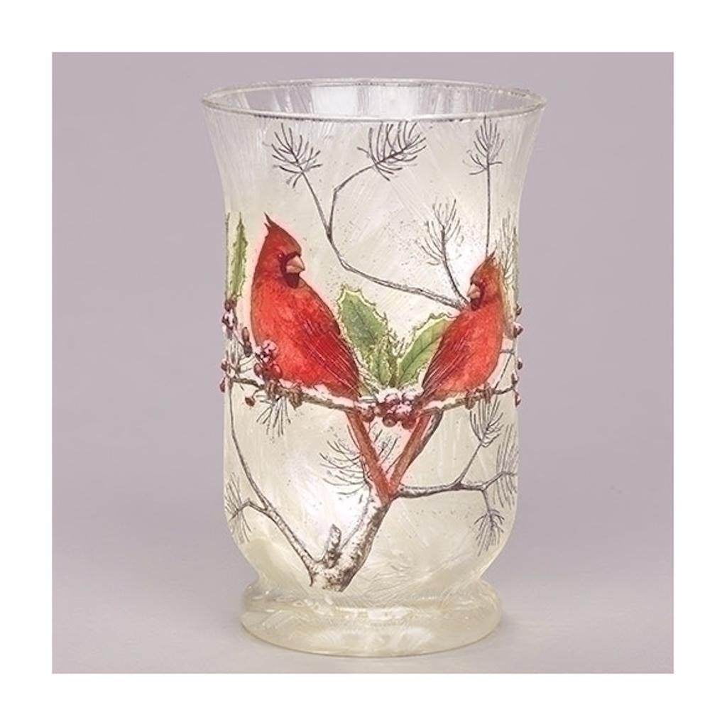 Roman 67716 - 8"LED GLASS 2 CARDINALS VESSEL Home Decor Vases - Walmart.com