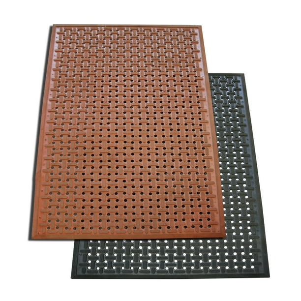 Rubber-Cal "Kitchen Mat" Anti-Slip Grease-Proof Chef Mats - 3/8 in x 3 ...