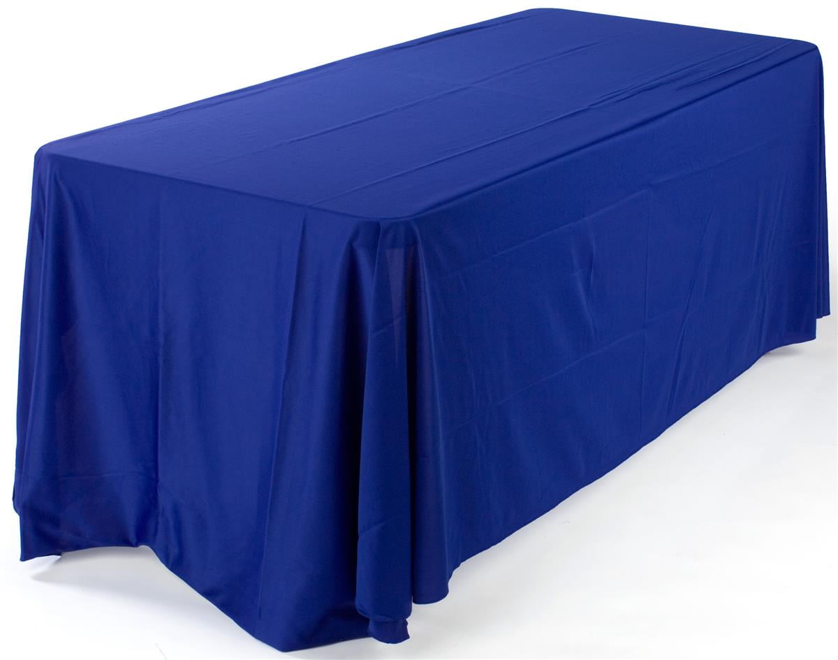 6ft. Folding Table Equipped with a 3-Sided Royal Blue Polyester ...