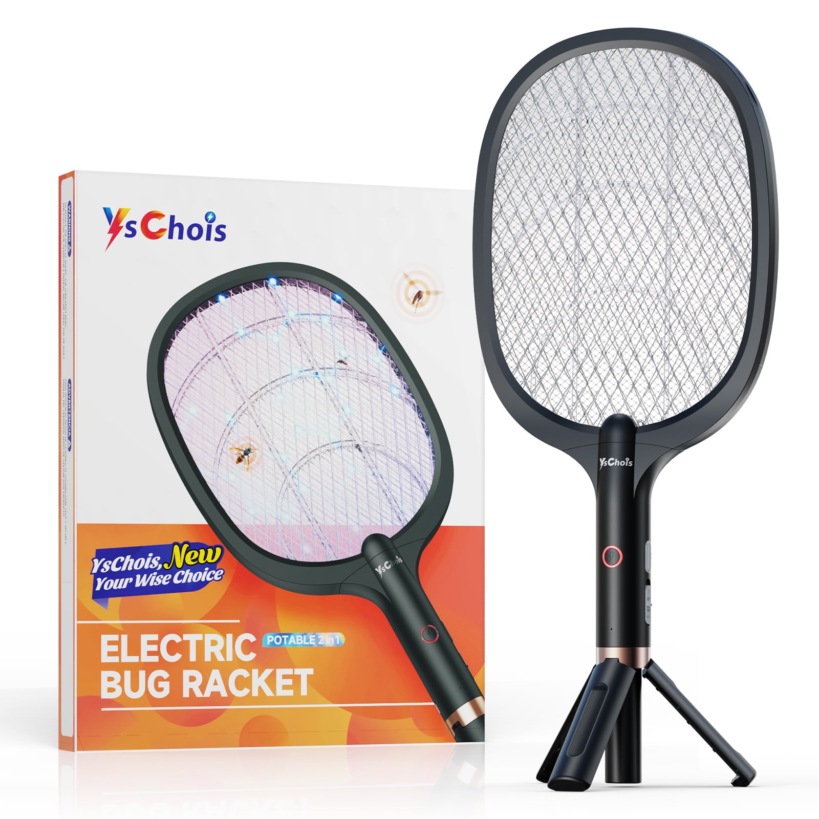 YsChois Electric Fly Swatter Racket, Rechargeable Fly Zapper - 4000 ...