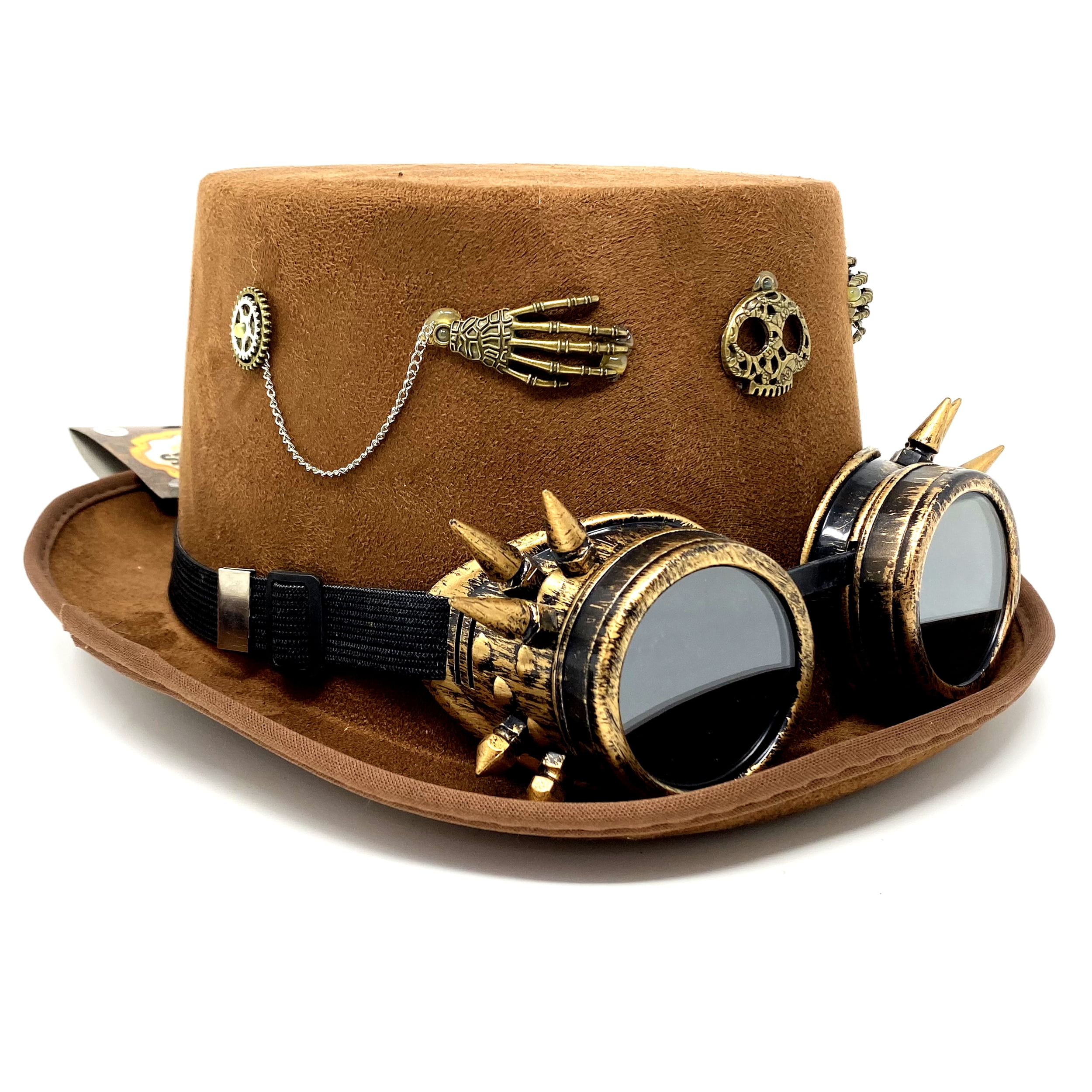 Steampunk Top Hat Mad Scientist Time Traveler Feather Halloween Costume ...