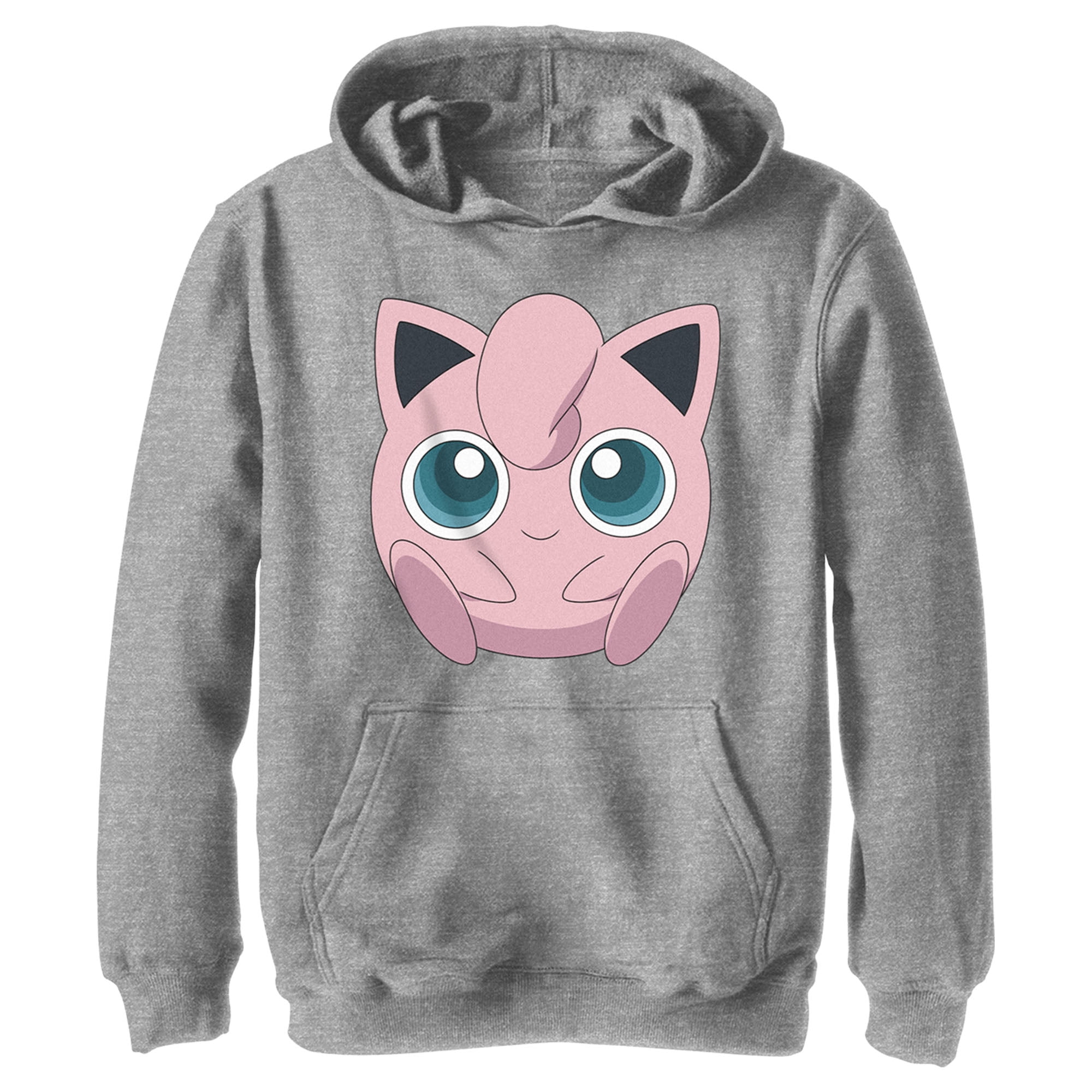 Boy's Pokemon Cute Jigglypuff Pull Over Hoodie Athletic Heather Medium ...
