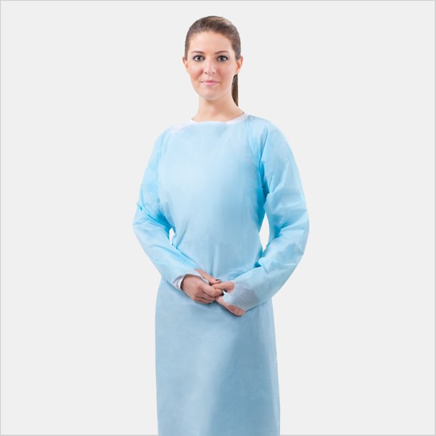 Tronex Unisize Fluid-Impervious Blue Isolation Gowns with Thumb Hooks ...