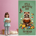 Cute Animal Reading Theme Banner Colorful Floral Nature Background ...
