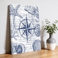 Vintage Nautical Canvas Wall Art for Living Room, Summer Navy Blue ...