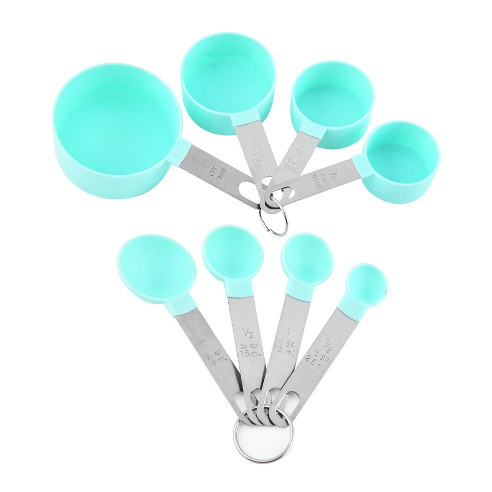 Measuring cup and spoon kit, stackable cup and spoon, stainless steel ...