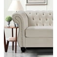 Uspridefurniture Fender Velvet Rolled Arm Sofa - Beige - Walmart.com