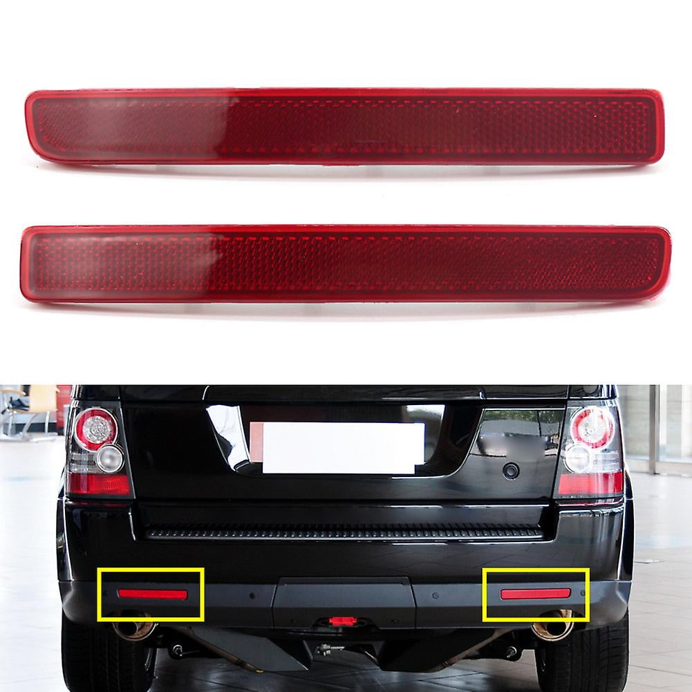 1 Pair Car Rear Bumper Reflector Red Lens Warning Strip For Land Rover ...