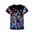 Byoo Toddler Boys Short Sleeve T-Shirt Neon Dancing Astronaut Print ...