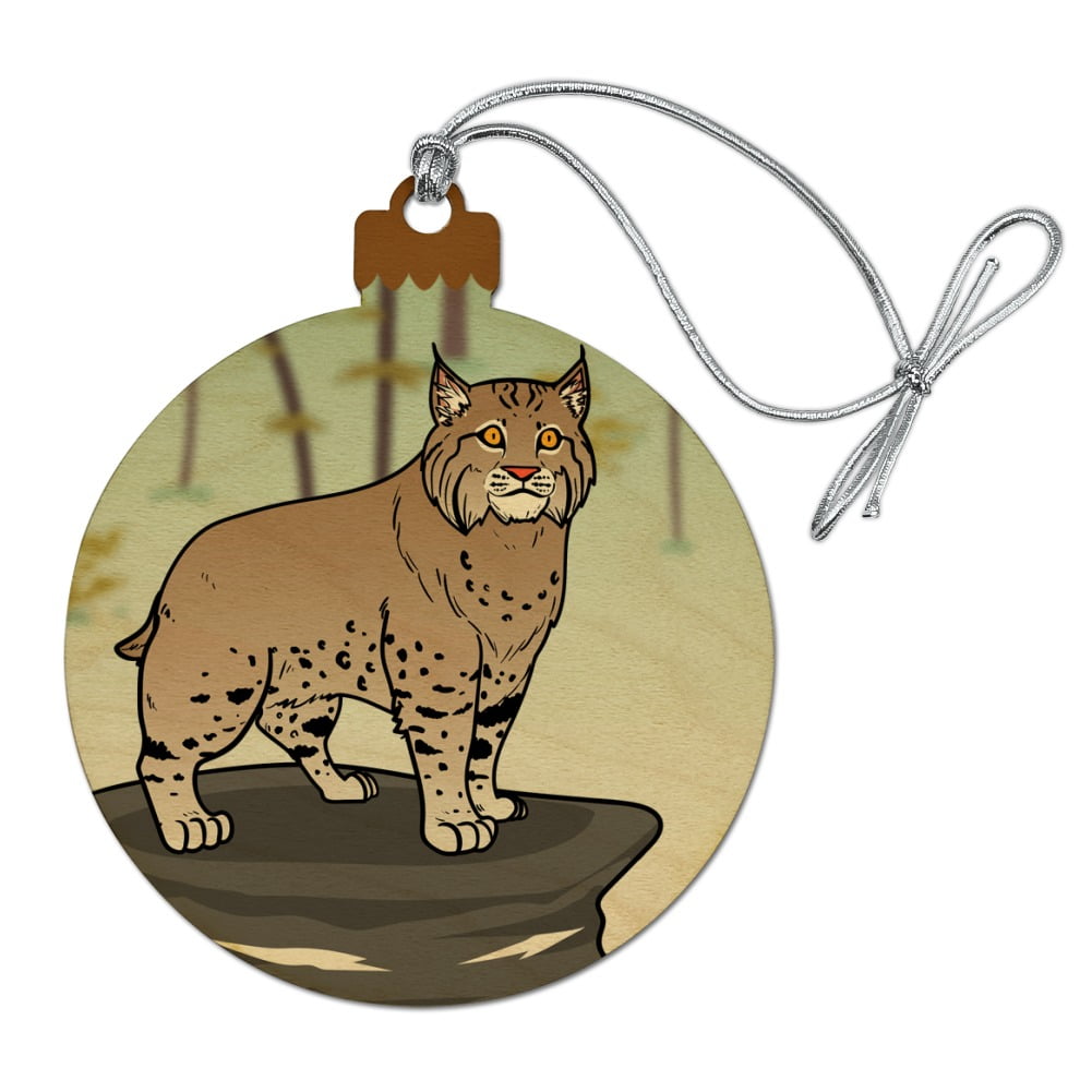 Bobcat Lynx Cat Wood Christmas Tree Holiday Ornament - Walmart.com