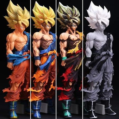 33cm Dragon Ball Hand-made Model Comic Color Son Goku Battle Damage ...