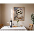 Affixzi Americana Wall Print, White Sunflowers, US Flag, Rustic ...