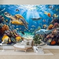 Peel and Stick Wallpaper Wall Murals Ocean Water Sea Turtle Coral Reef ...