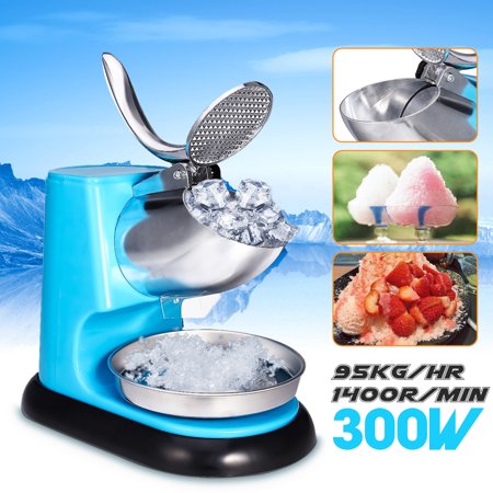 300W Ice Shaver Machine Electric Snow Cone Maker Stainless Steel ...