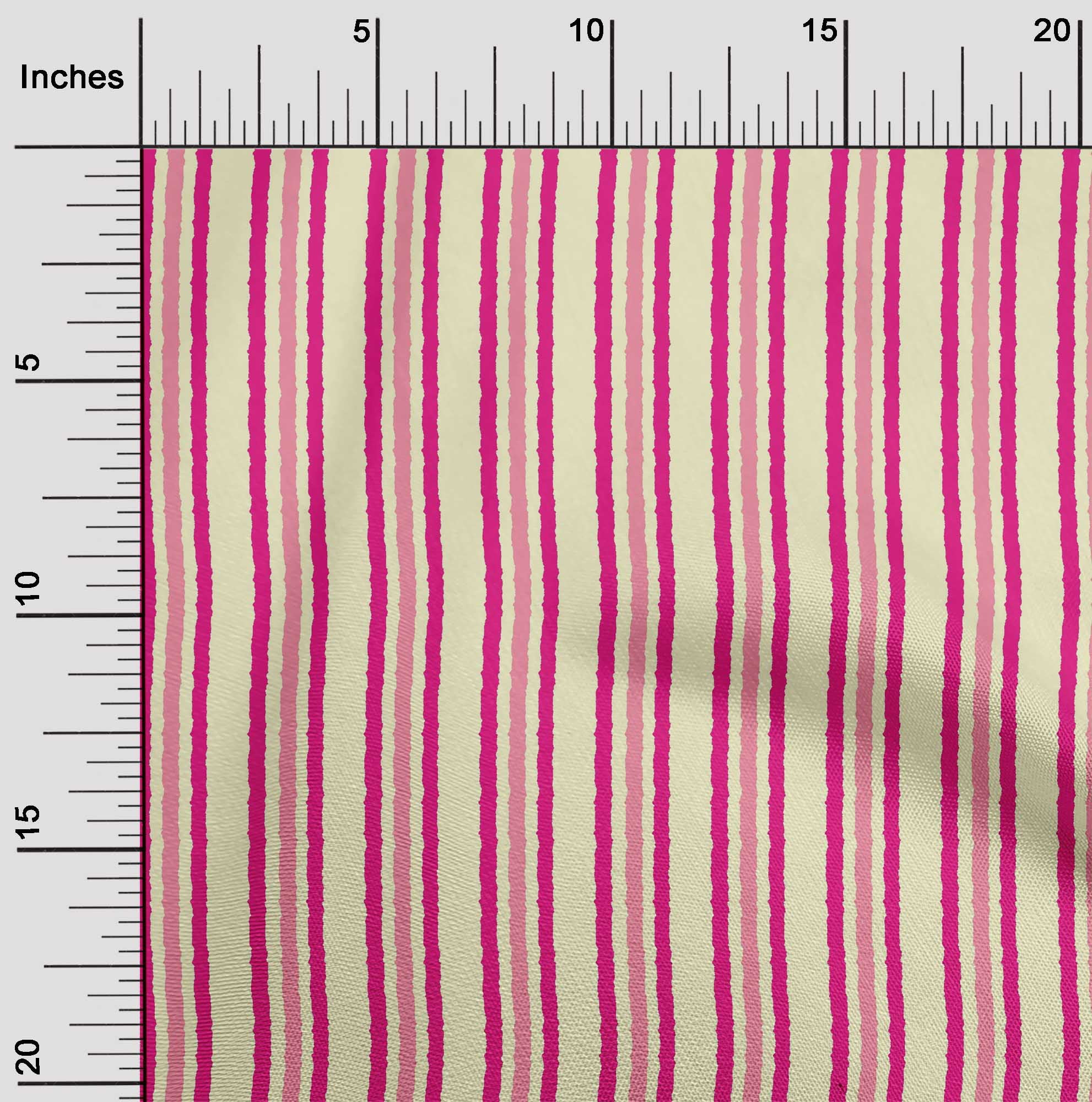 oneOone Organic Cotton Voile Fabric Stripe Block Printed Fabric 1 Yard ...