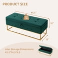 46" End of Bed Bench, Storage Bench with Metal Base Holds up to 500 lbs ...