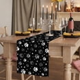 Dog Paw Prints Table Runner 13x108 Inch Gray White Cat Paws Animal ...