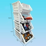 Skywin Plastic Stackable Storage Bins for Pantry White - 4-Pack Small ...