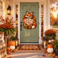 Wooden Door Hanger Woodland Fox Mushrooms Fall Front Entry Welcome Gift ...