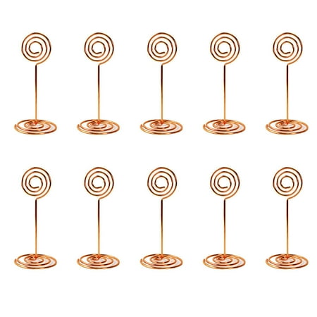 10 Pieces Table Number Stand Round Shape Metal Convenient Card Holder ...