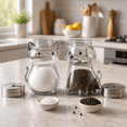 Cute Animal Glass Salt and Pepper Shakers Set, Mini Salt Container with ...