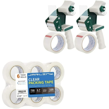 FanShowClear Packing Tape (6 Rolls) Bundle with 2 Dispenser Guns with 2 ...