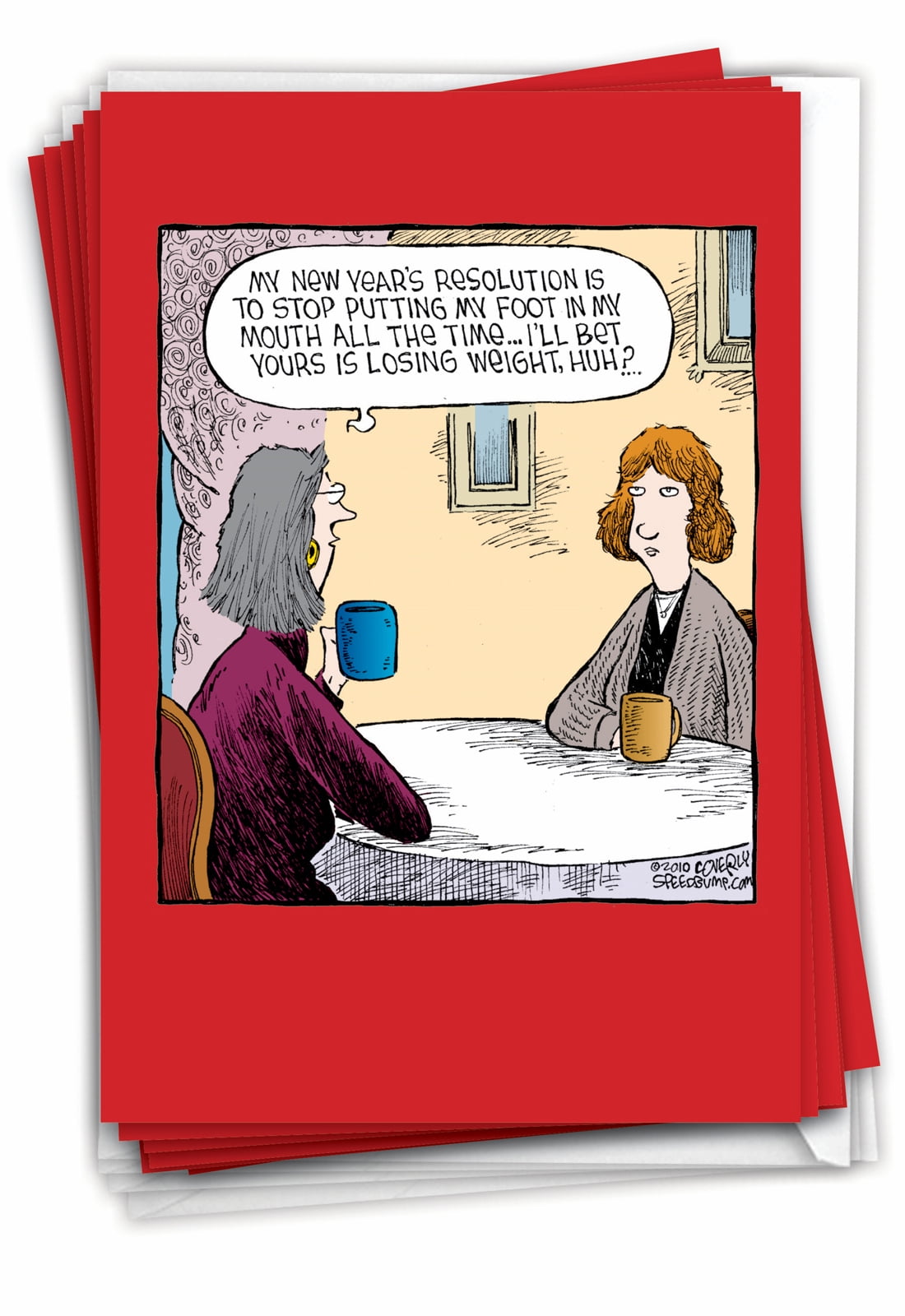 12 Funny New Year Cards Pack (1 Design, 12 Cards) - Foot In Mouth ...