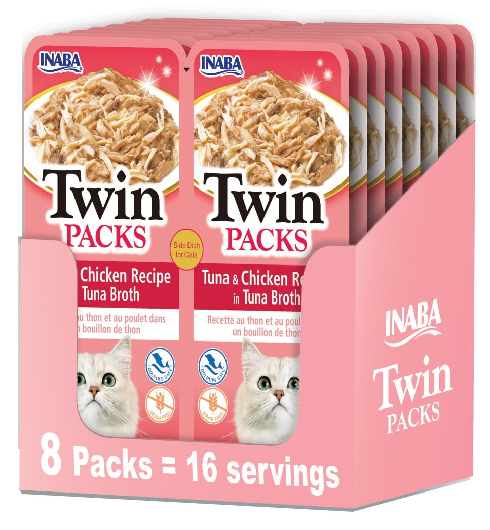 Inaba Twin Packs Cat Treats, Chicken/Topper or Treat, 1.4 Oz/16 Packs ...