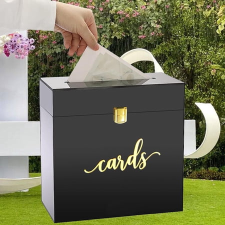 Black Acrylic Box Theme Card Box for Anniversary Birthday Party ...