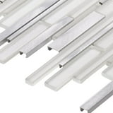 Sample - Super White Cold Spray Glass Aluminum Metallic Metal Mosaic ...