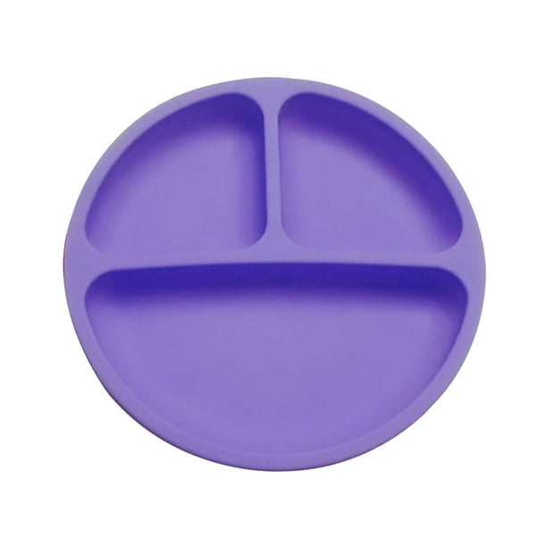 Kids Dish Meal Tray Children Silicone Food Plate Fruit Vegetable Baby ...