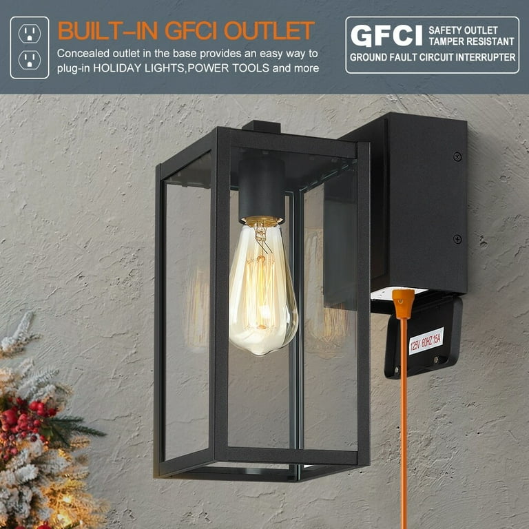 Outdoor Light With Built In Electrical Outlet Gfci | Shelly Lighting