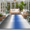 Blue and Grey Gradient Area Rugs 5x8ft Minimalist Royal Blue Gray Ombre ...