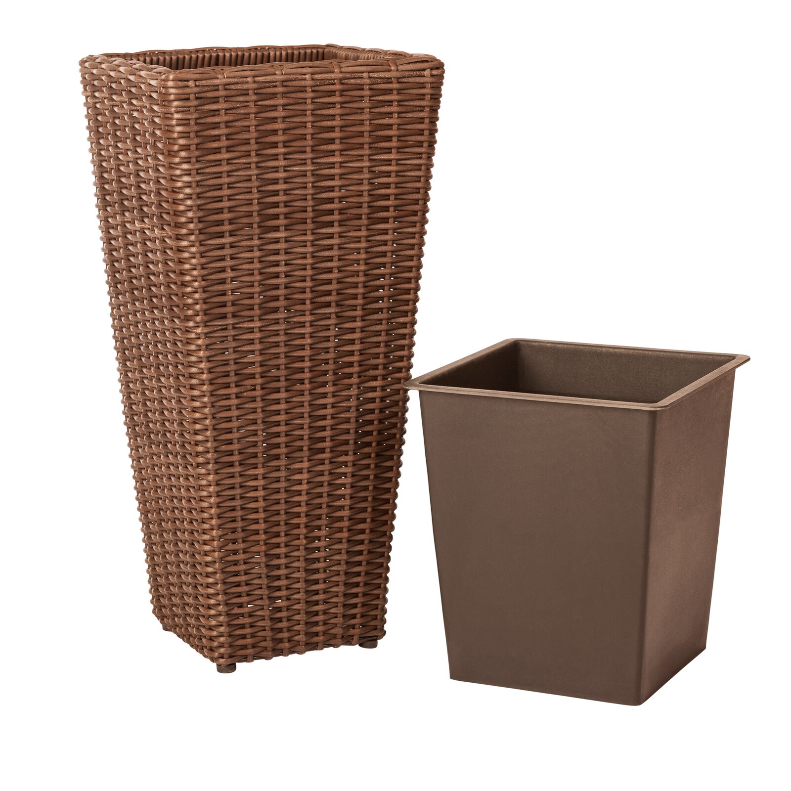 Alto 2-Piece Wicker Pot Planter Set, Capacity: 300oz., Constructed of ...