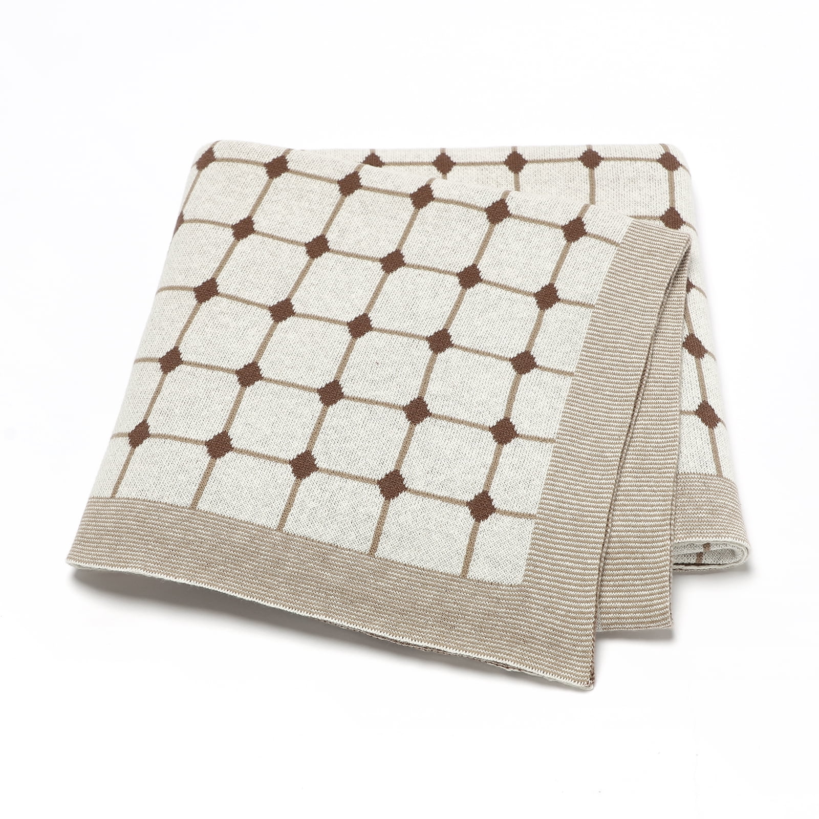 Baby Blanket Cotton Knit Newborn Soft Stroller Swaddling Sleeping Cover ...