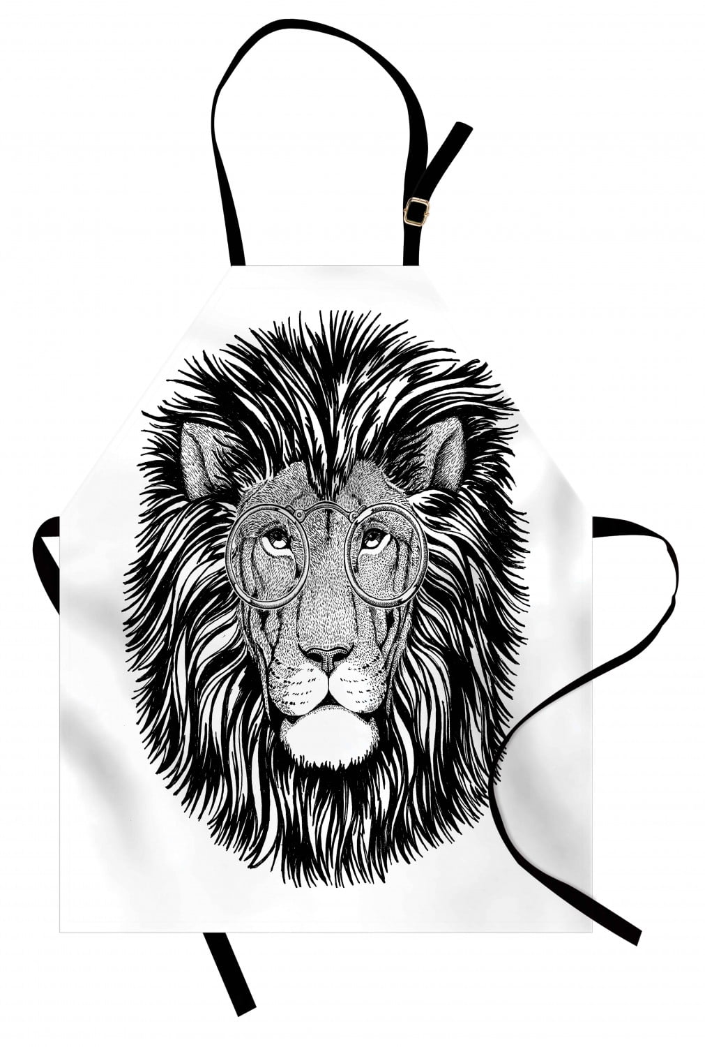 Indie Apron Wild Hipster Lion with Glasses Wise Big Cat Clever ...