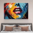 An Abstract Female Face With a Prominent Open Mouth Poster Decorative ...