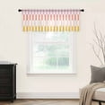 Abstract Stripe Semi Sheer Valance Curtains Classic Pink Yellow Lines ...