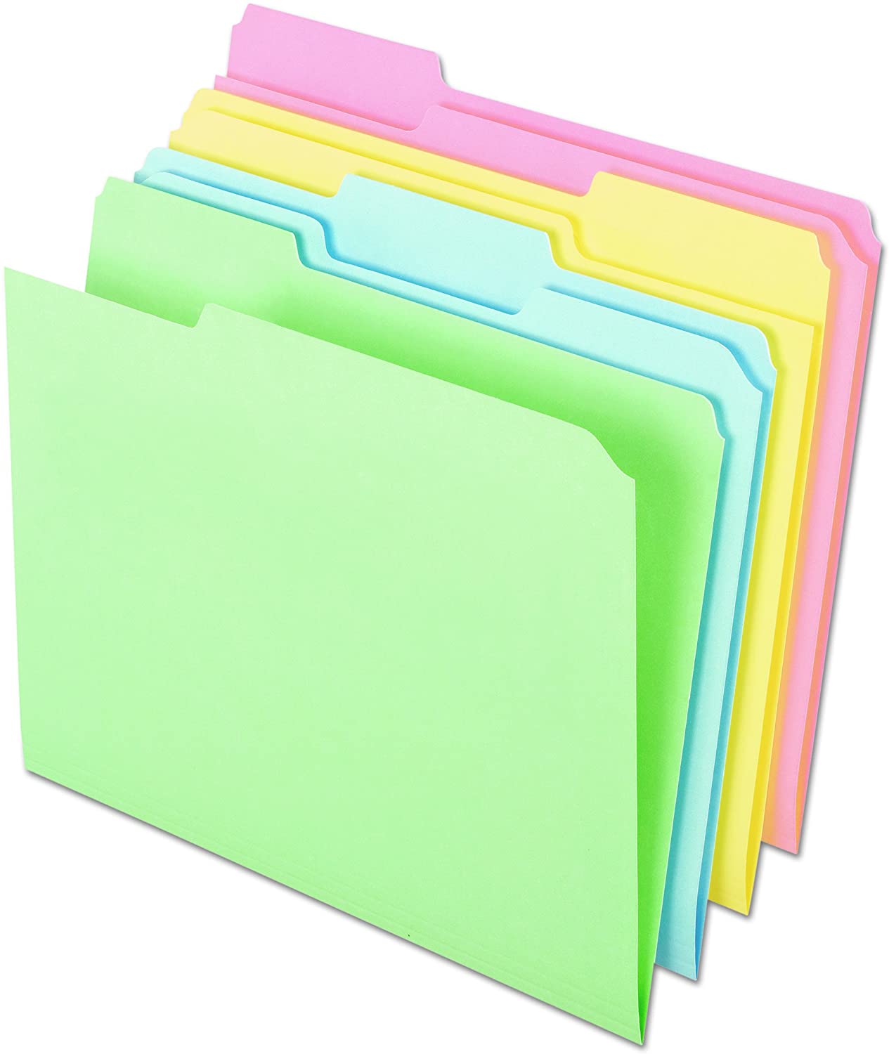 Ampad Pastel Color File Folders, 1/3 Cut, Top Tab, Letter Size, 100 Per ...