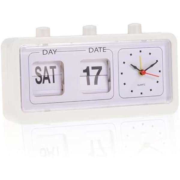 wonima02 Manual Jump Calendar Alarm Clock,Retro Flip Clock, Manual ...