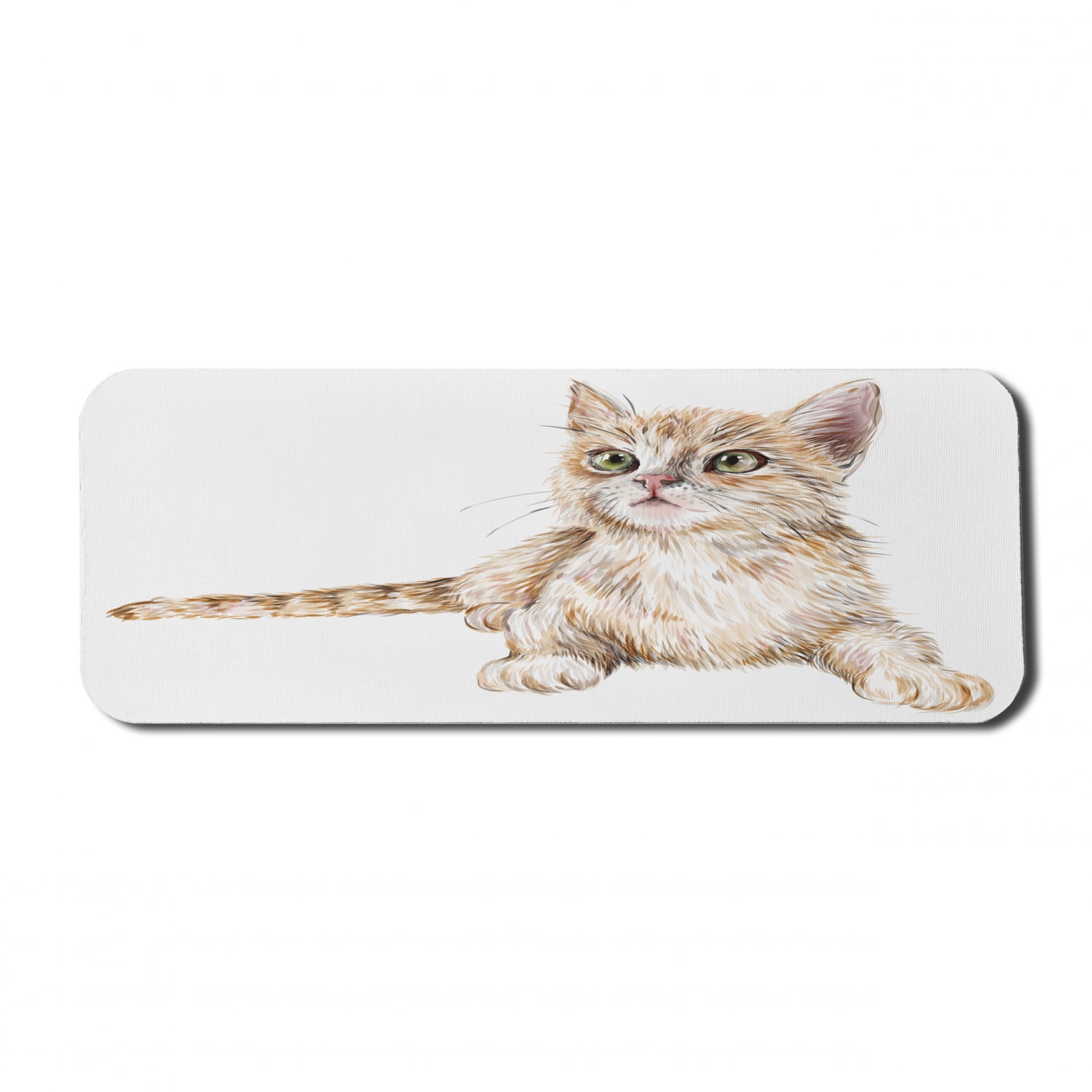 Cat Computer Mouse Pad, Realistic Portrait of a Lying Ginger Kitten ...