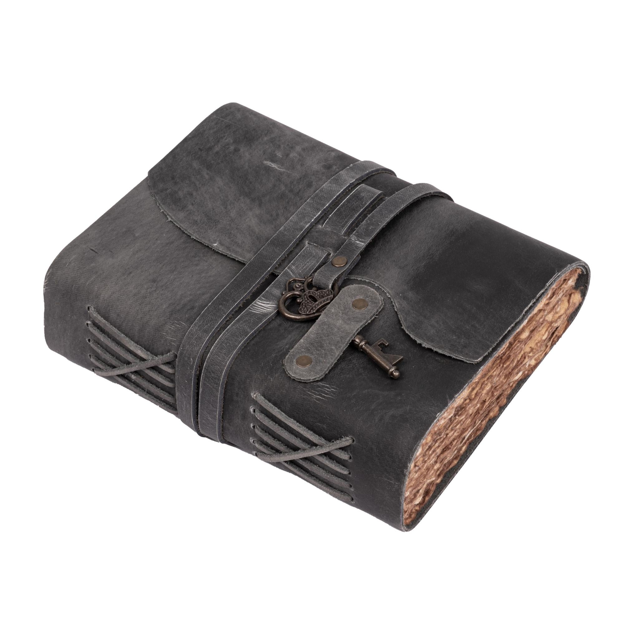 Leather Village Vintage Journal - Key Closure - Handmade Bound Journal ...