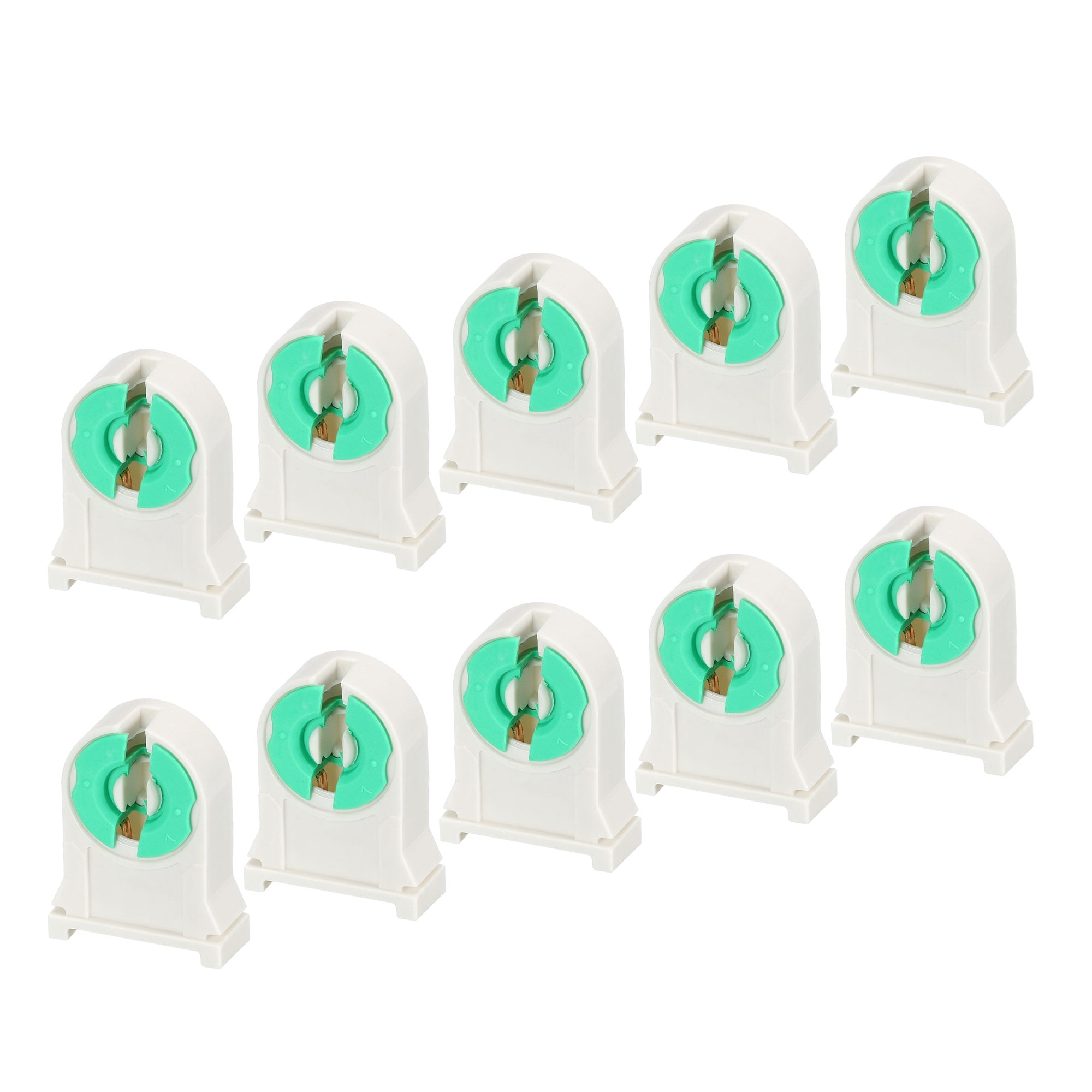 Uxcell T8 Lamp Holder Socket Non-Shunted Light Holder White and Green ...