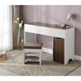 Furniture of America Caron Wood 2pc Flip-Top Vanity Table Set in White ...