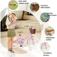 ACEGER 20 Inch Girls Bike with Basket, Purple, Kickstand, Ages 7-13 ...