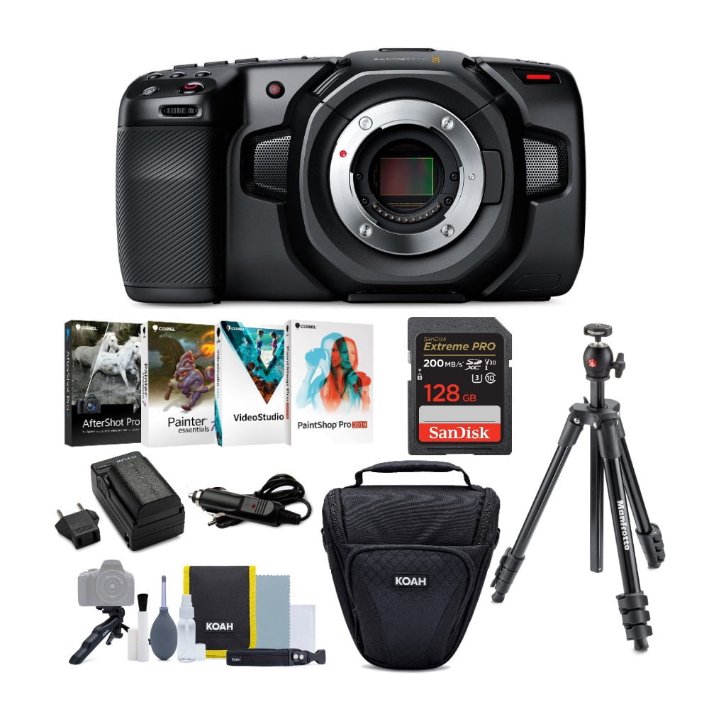Blackmagic Pocket Cinema 4K Camera Bundle: Vlogging Kit with Tripod ...